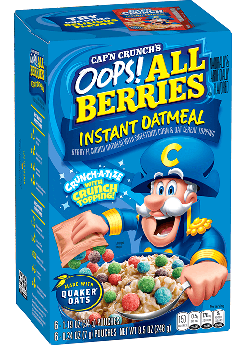 The Facts About Your Favorite Foods and Beverages (U.S.) | Cap'n Crunch Instant Oatmeal - Oops ...